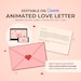 Animated Love Letter – Editable Canva Template | Digital Video Greeting ...