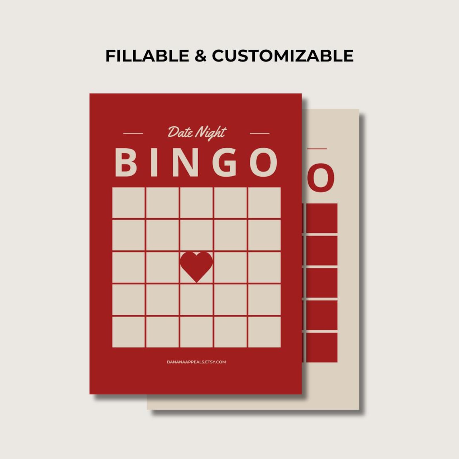 Date Night Bingo | Printable & Editable Couples Game (canva + PDF) | A4 ...