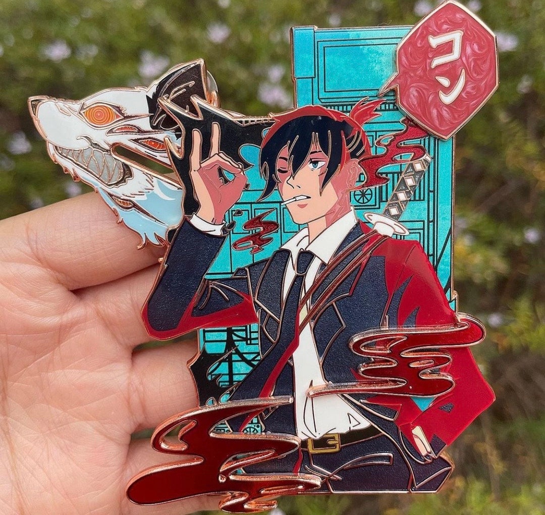 Chainsaw Man CSM Aki Hayakawa Sliding kon Fox Devil Enamel Pin - Etsy ...