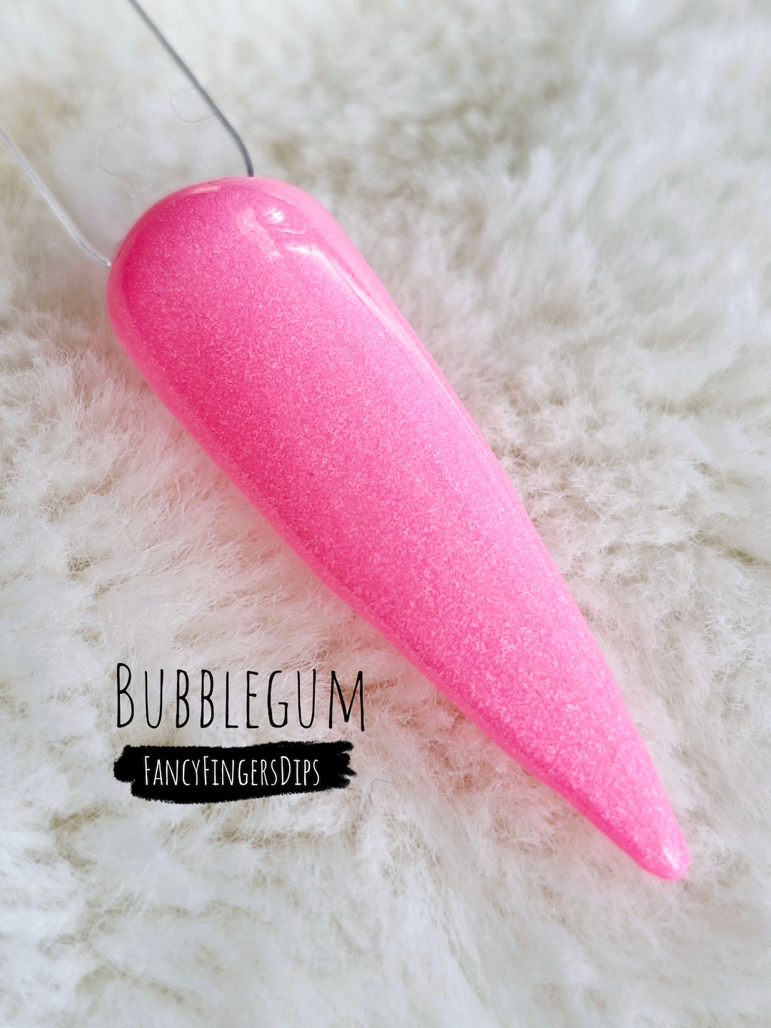 Bubblegum- Neon Pastel Pink Shimmer Acrylic Dip Powder - Etsy