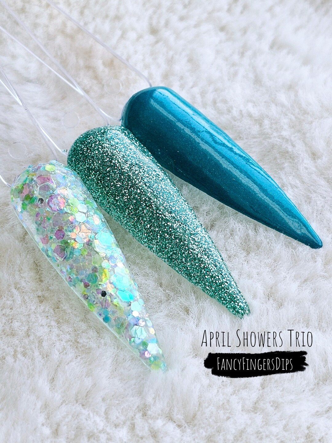 April Showers Trio Glitter Acrylic Dip Powder - Etsy