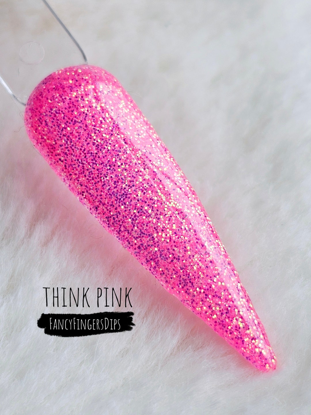 Think Pink- Glitter Acrylic Dip Powder - Etsy