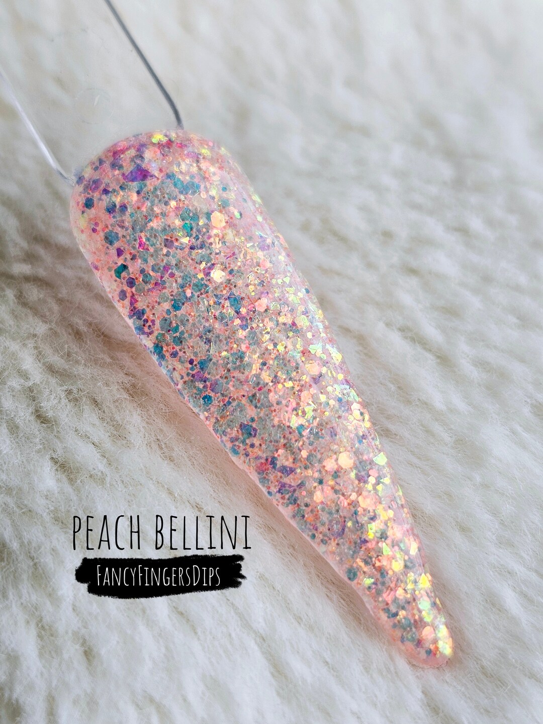 Peach Bellini- Glitter Acrylic Dip Powder - Etsy