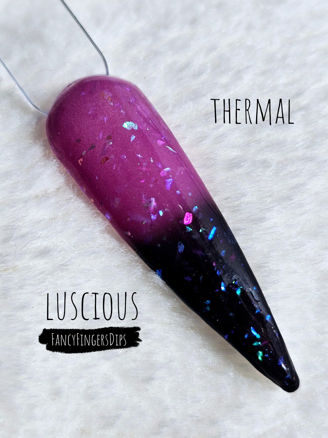 Luscious- Black to Pink Thermal Flake Acrylic Dip Powder - Etsy
