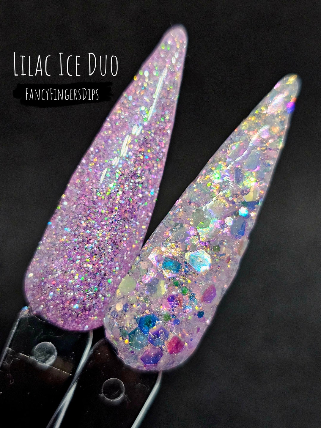 Lilac Ice Duo- Glitter Acrylic Dip Powder - Etsy