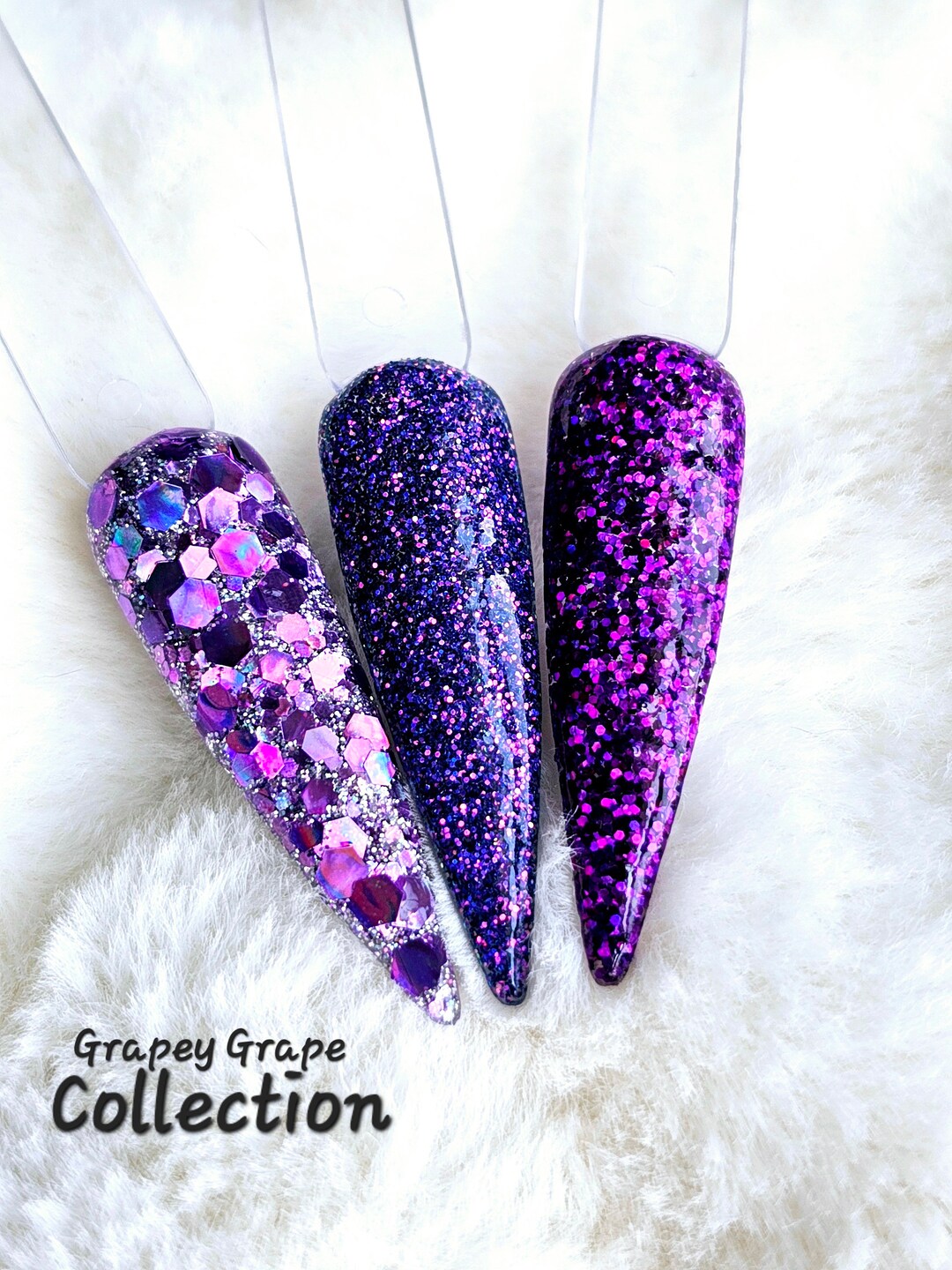 Grapey Grape Collection- Glitter Acrylic Dip Powder - Etsy