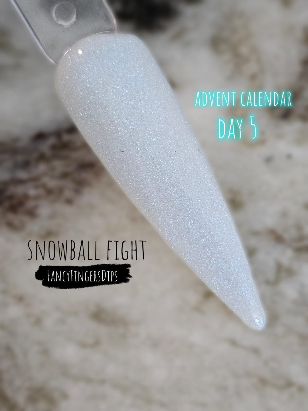 Snowball Fight- Glow in the Dark Acrylic Dip Powder White With Blue ...