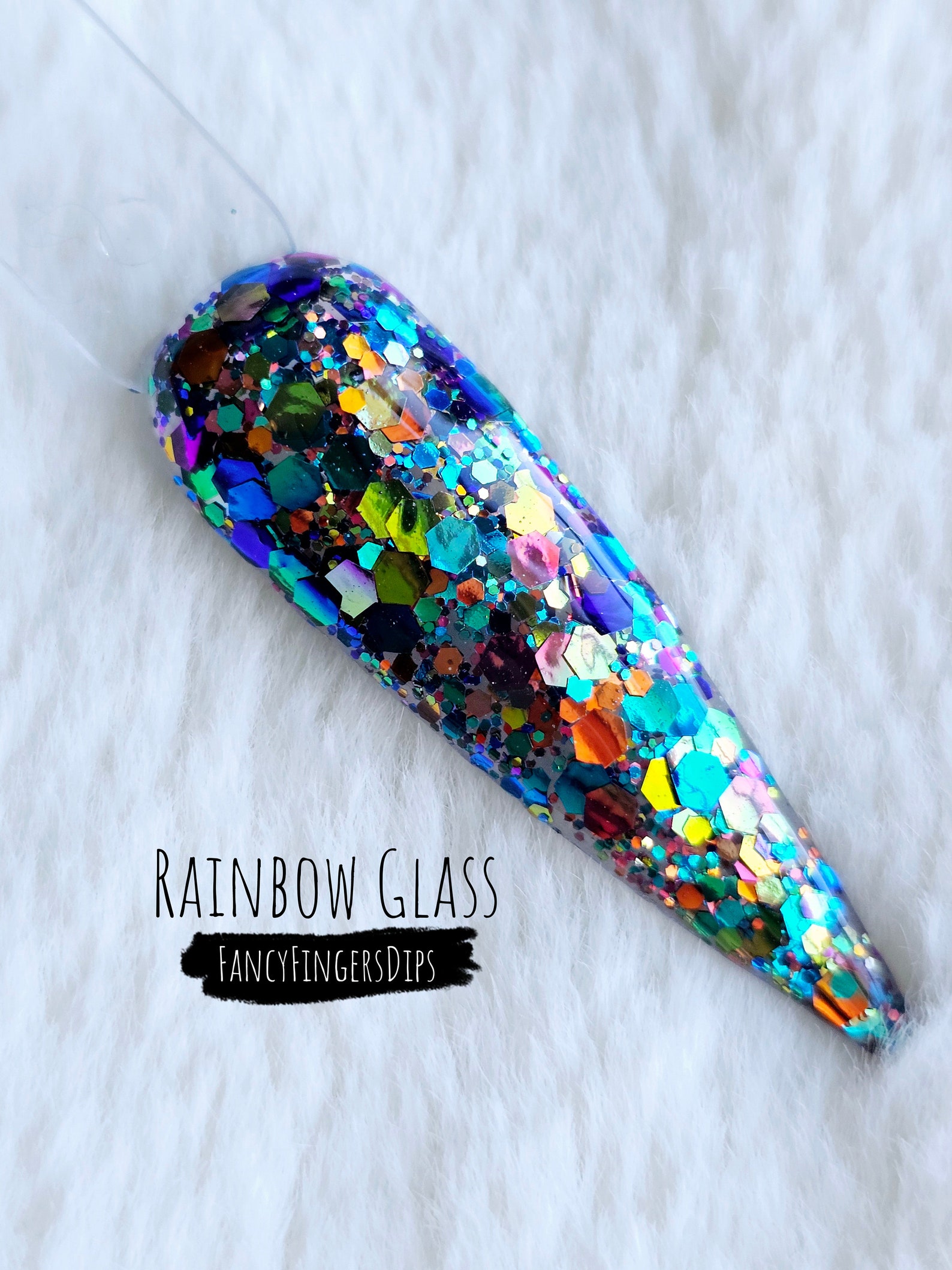 Rainbow Glass Glitter Acrylic Dip Powder - Etsy