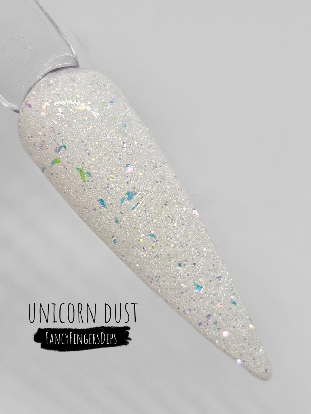 Unicorn Dust- White Shimmer Acrylic Dip Powder - Etsy