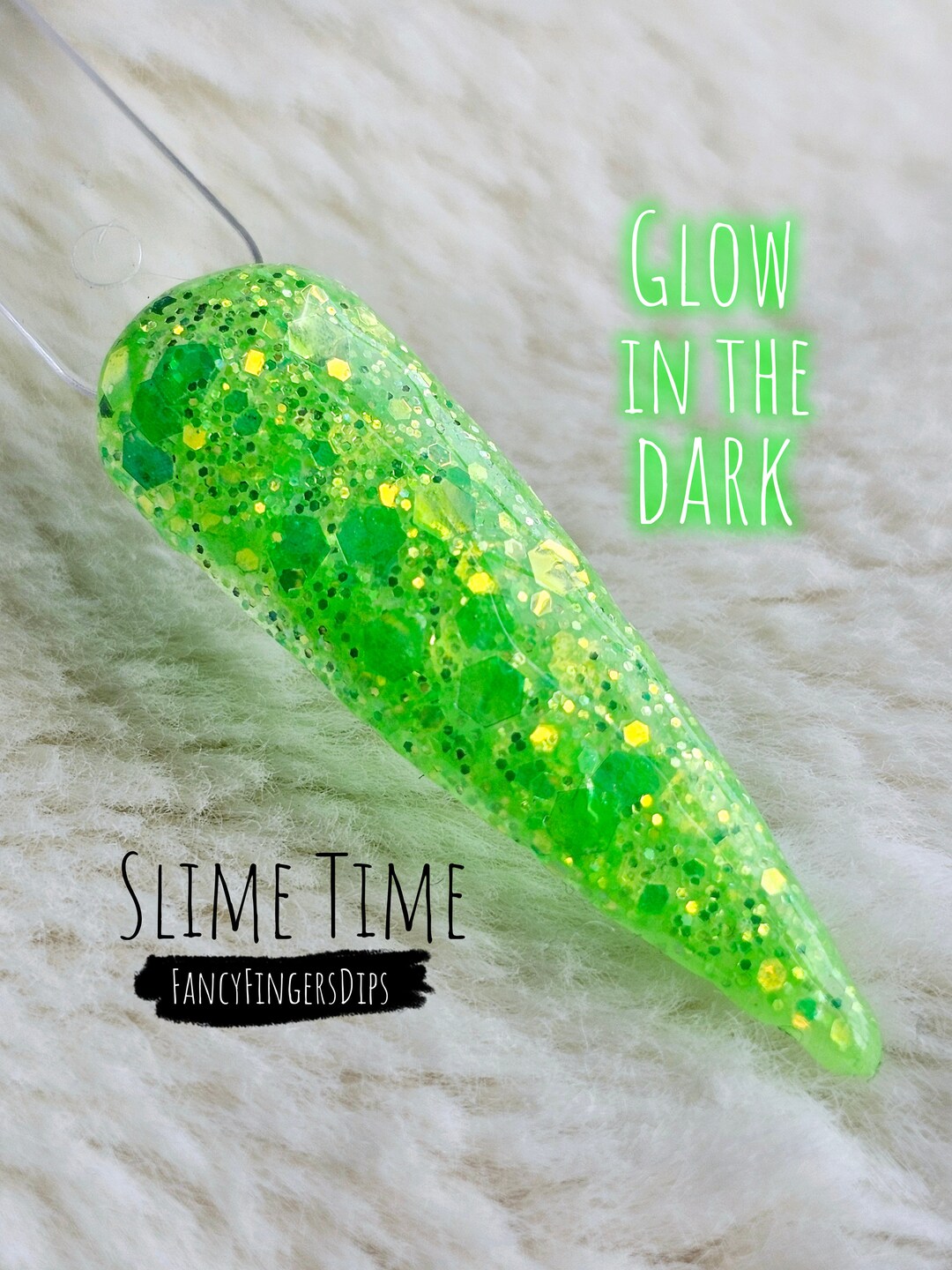 Slime Time- Glow in the Dark Glitter Acrylic Dip Powder - Etsy