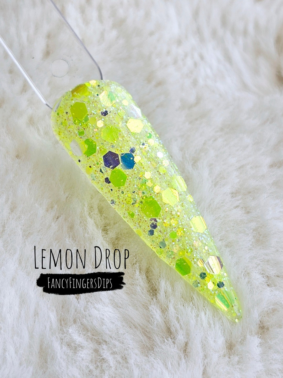 Lemon Drop- Bright Yellow Glitter Acrylic Dip Powder - Etsy