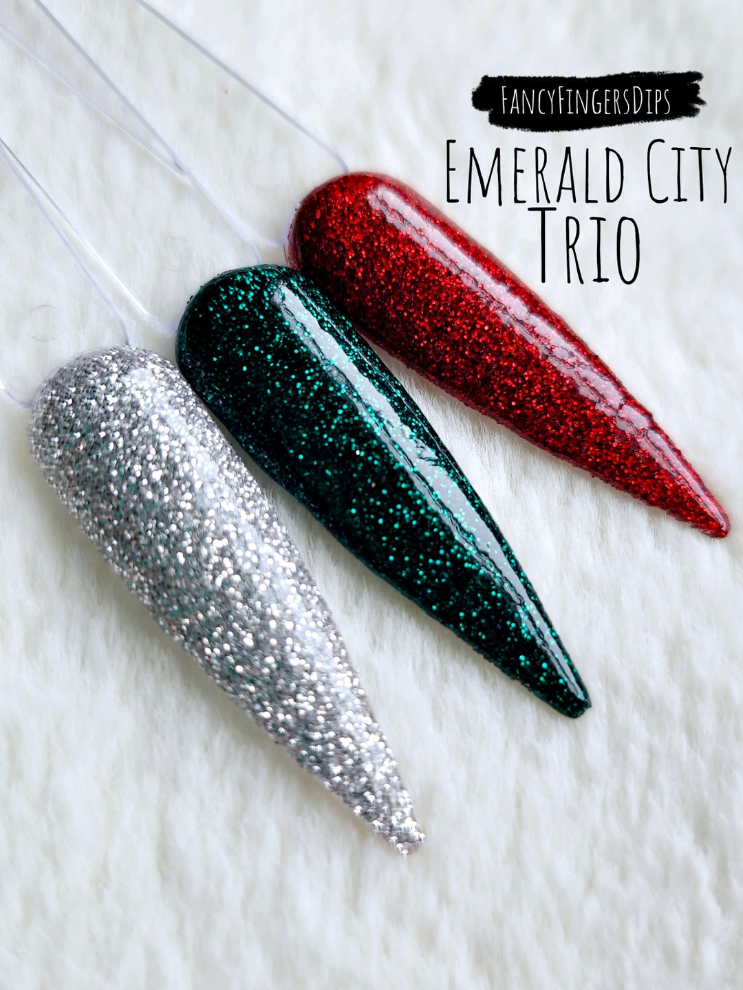 Emerald City Trio- Glitter Acrylic Dip Powder - Etsy