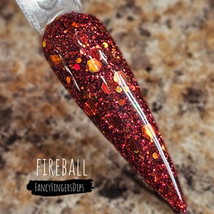 Fireball- Glitter Acrylic Dip Powder - Etsy