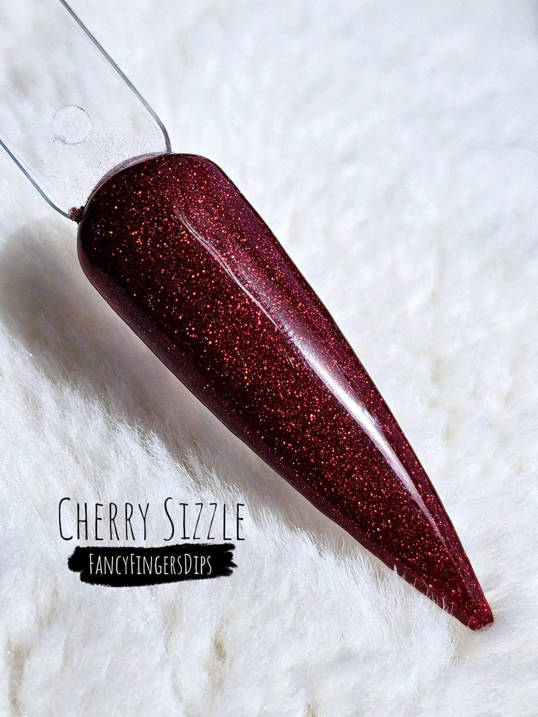 Cherry Sizzle- Red Shimmer Acrylic Dip Powder - Etsy