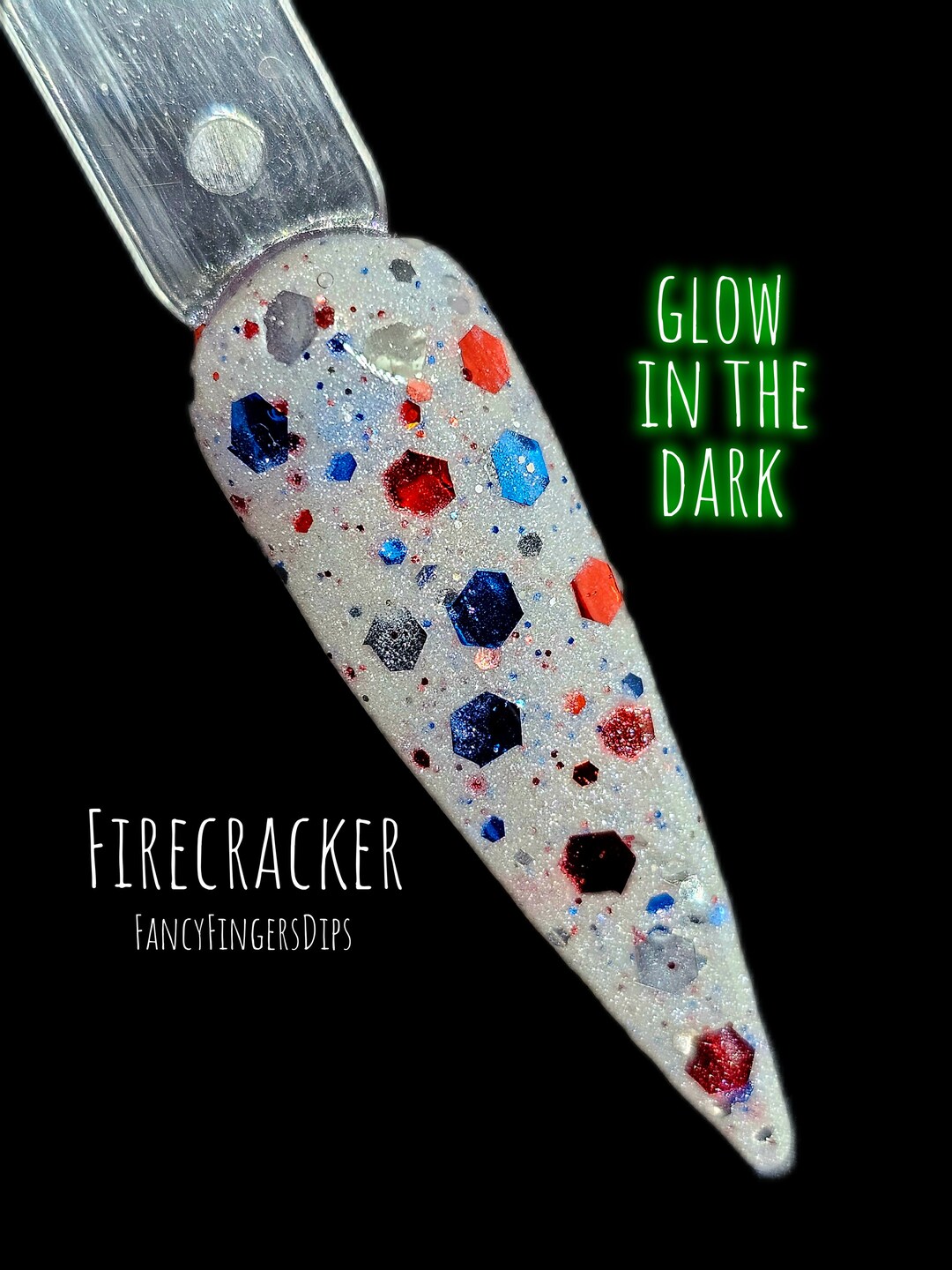 Firecracker- Glow in the Dark Glitter Acrylic Dip Powder - Etsy