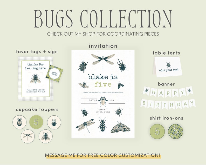 Bugs Birthday Cupcake Toppers - Etsy