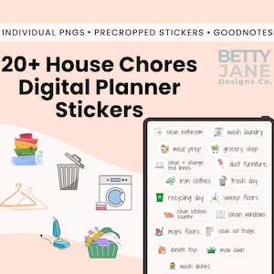 20+ Household Chores Digital Stickers for Goodnotes and Notability ...