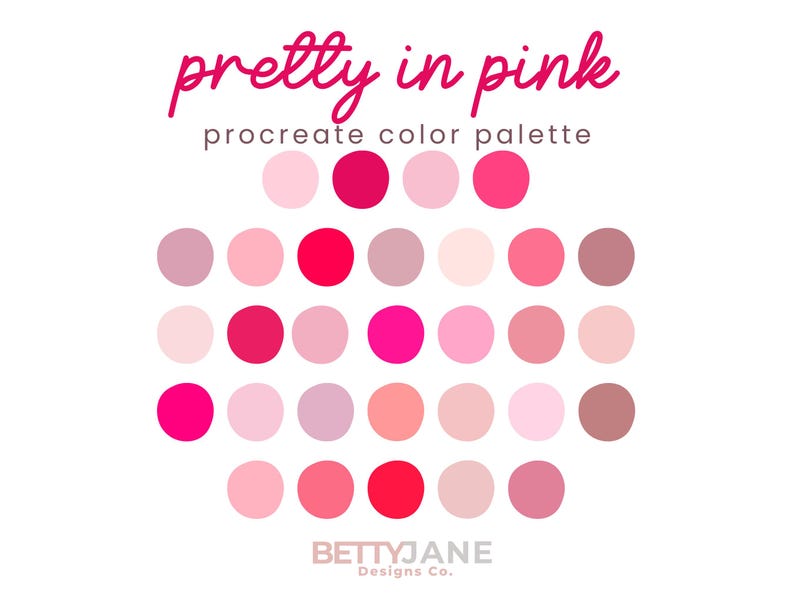 Pretty in Pink Digital Color Palette | Procreate Palette + Hex Codes ...