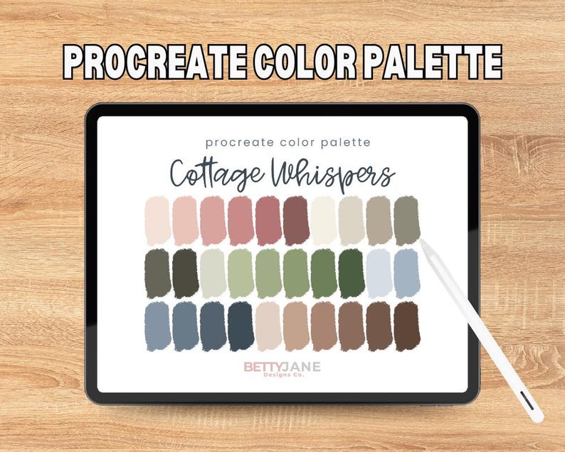 English Cottage Procreate Color Palette: Earthy Tones (digital Download ...