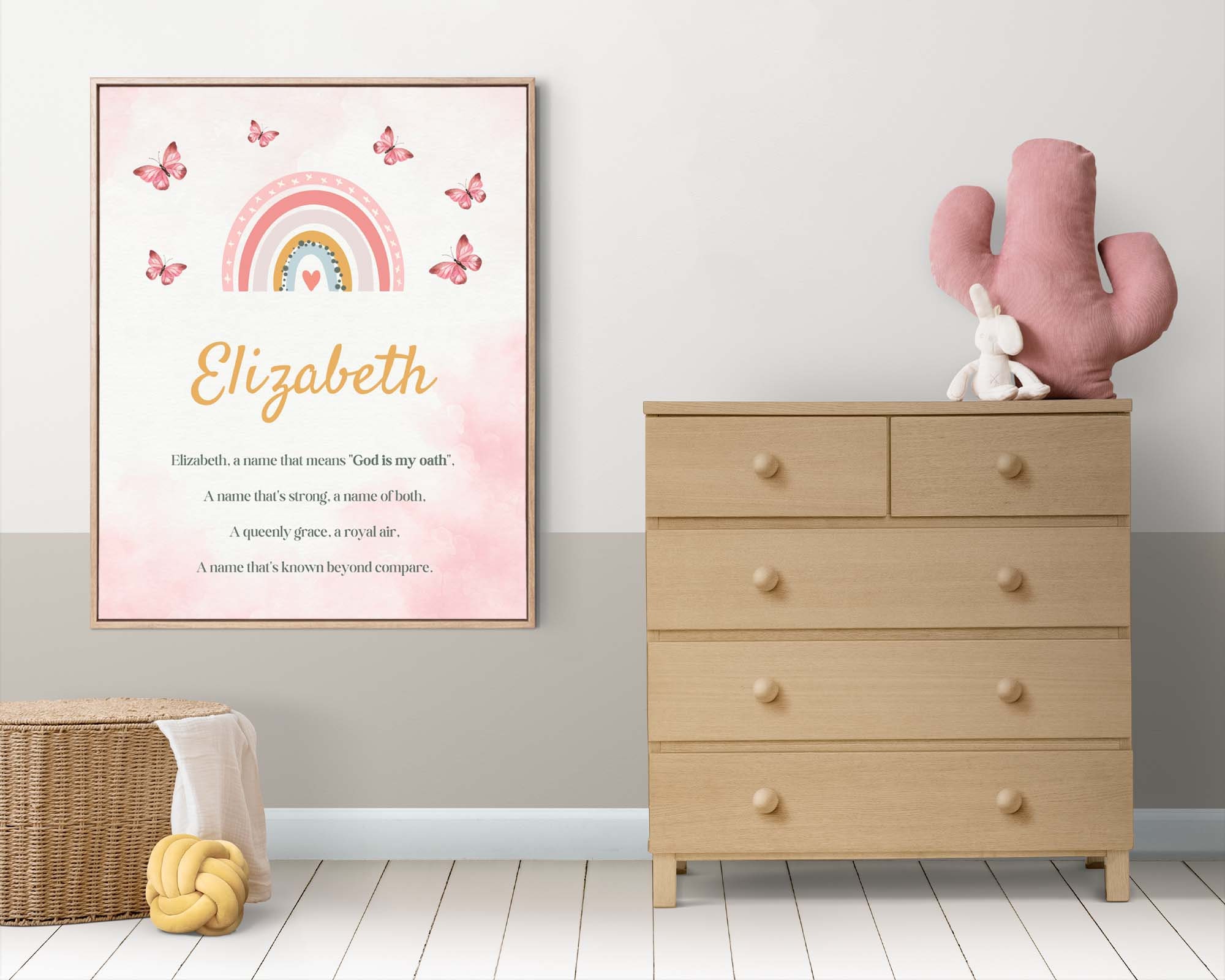 Elizabeth, Name Meaning, Poem, Nursery Wall Art, Nursery Decor, Gift ...