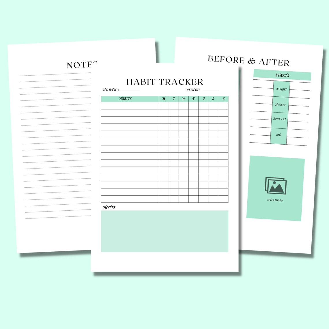 Fitness Planner, Printable Fitness Planner, Workout Tracker, Exercise ...