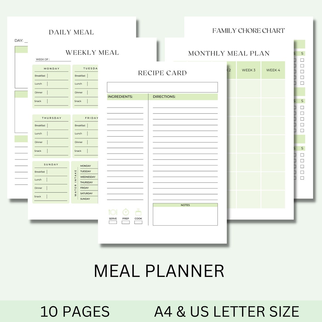 Meal Planner, Printable Meal Planner, Weekly Meal Planner, Meal ...