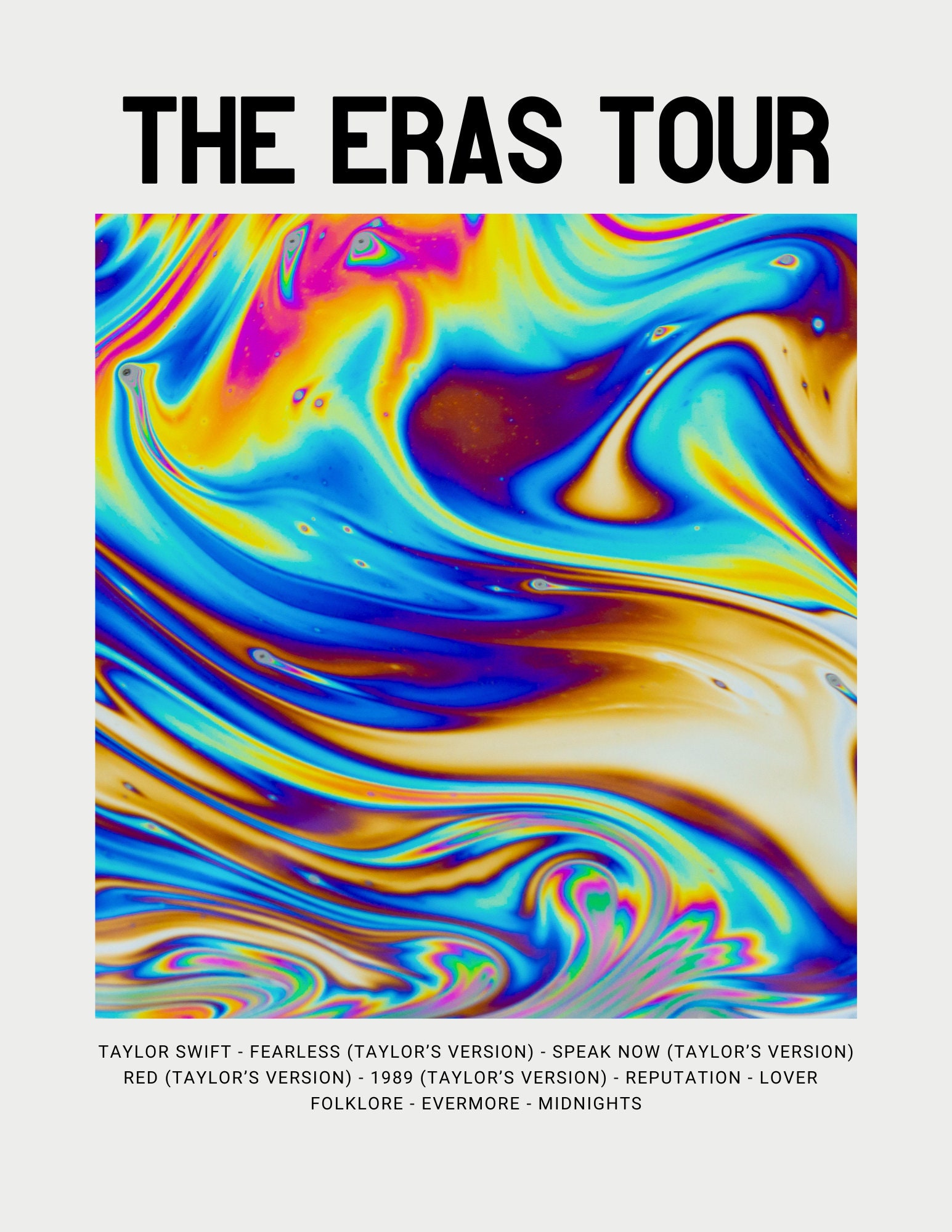 Taylor Swift the Eras Tour Graphic Wall Print Digital File - Etsy