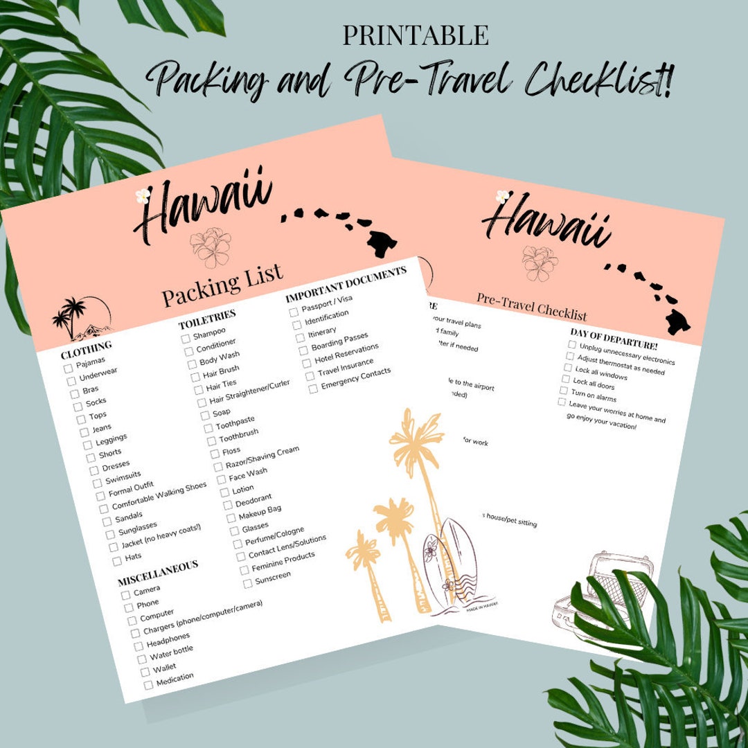 Ultimate Hawaii Packing List Organize Your Trip Effortlessly - Etsy
