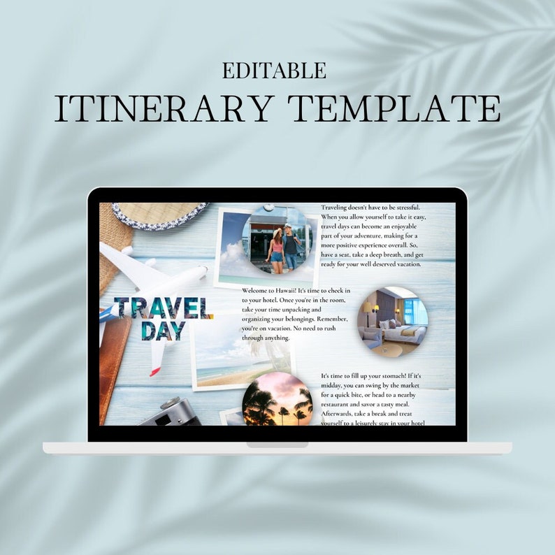 Editable Itinerary Template - Etsy