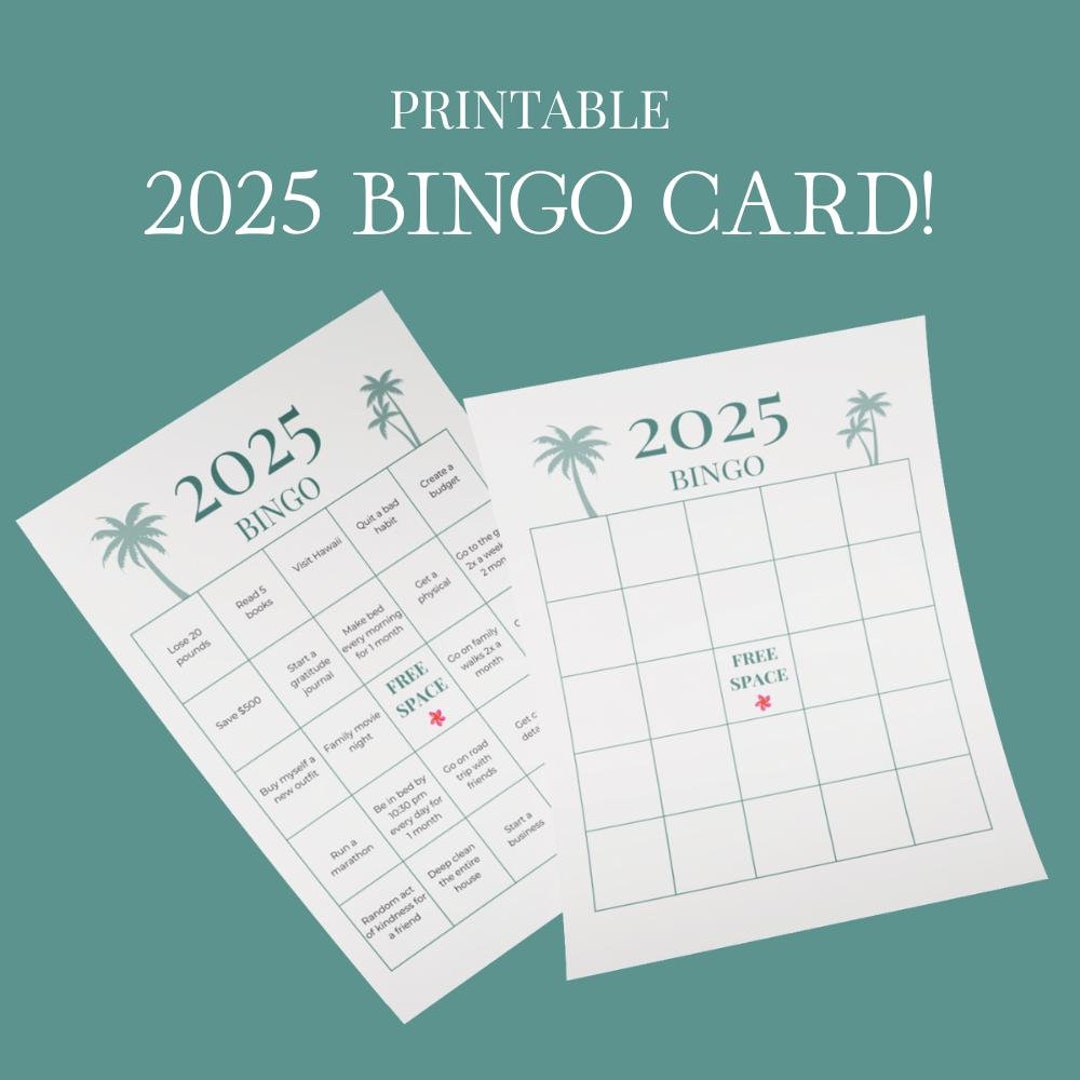 2025 Resolution Bingo Card - Etsy