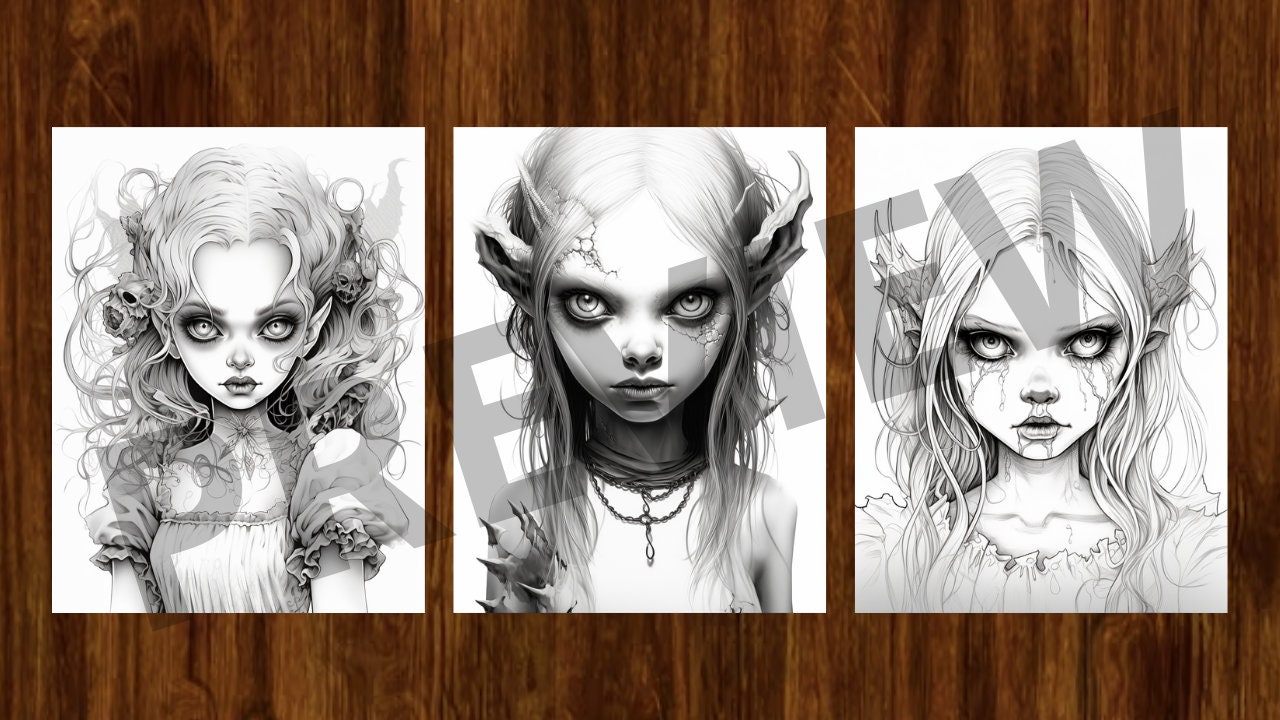 30 Creepy Dark Girls Coloring Pages | Printable Adult Coloring Pages ...