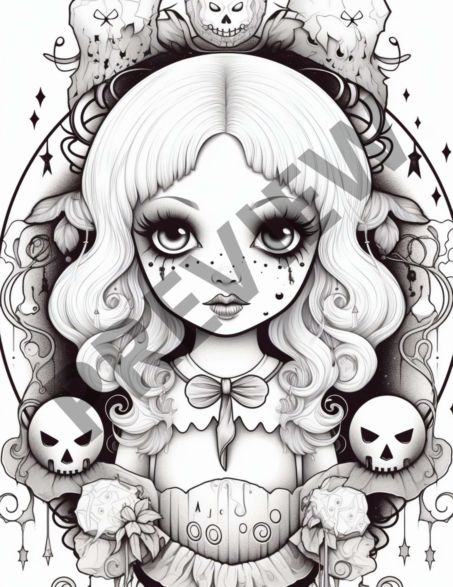 Pastel Goth Cuties Coloring Book: Alternative Style Beauties 30 Unique ...