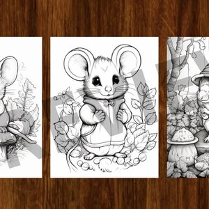 Fairytale Mice Coloring Book Adults Kids Instant Download - Etsy