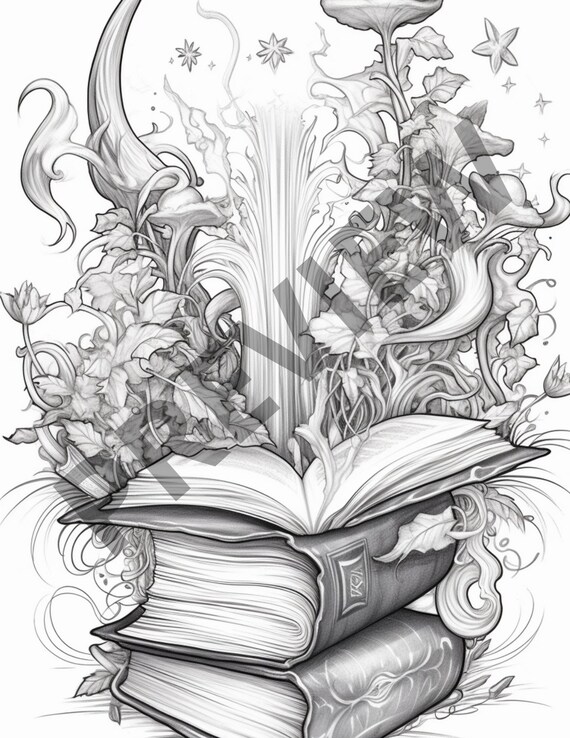Open Book Coloring Pages