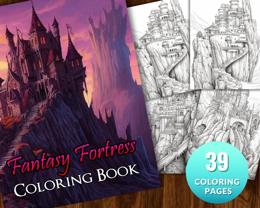 Fortress Fantasy Coloring Book: 39 Medieval Castles, Suitable for ...