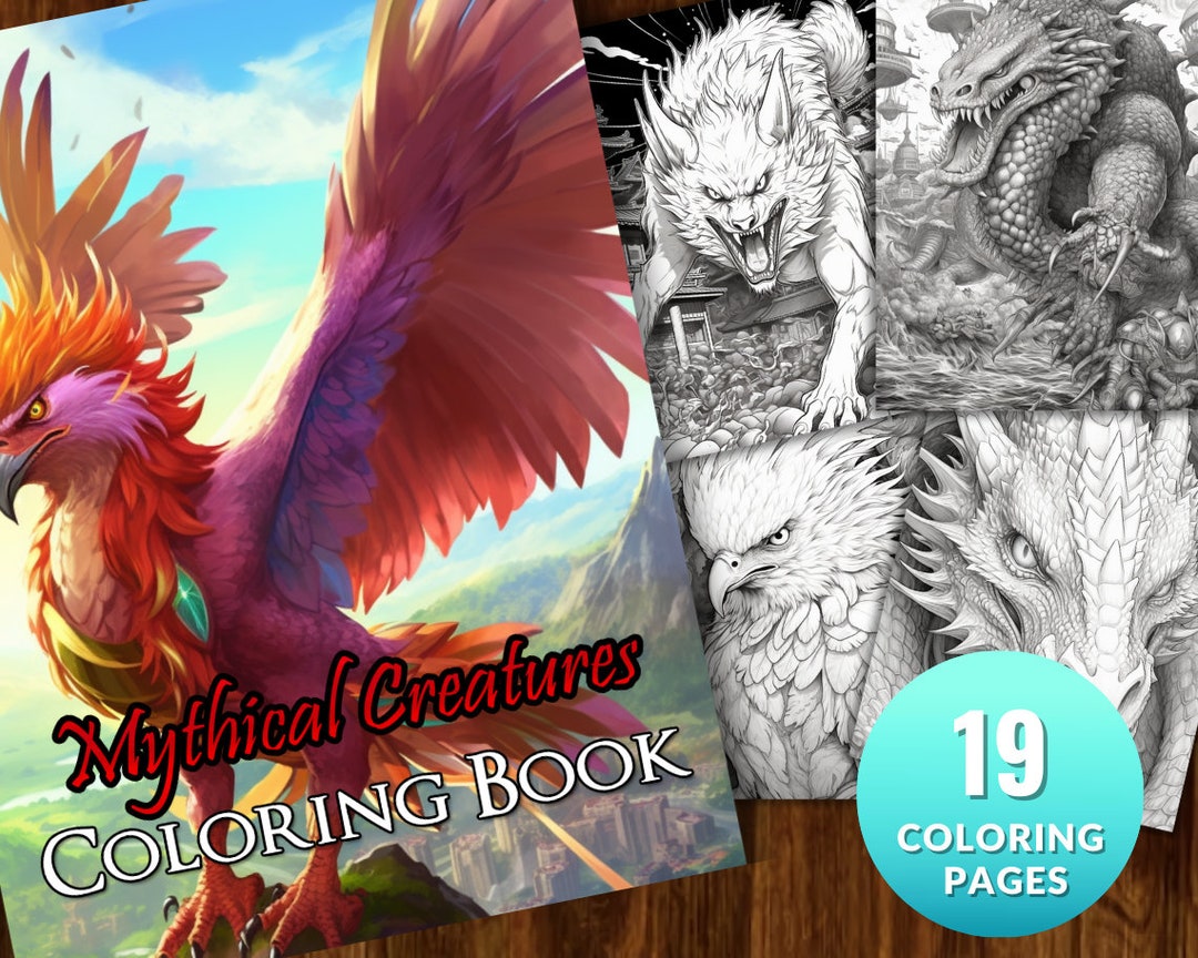 Mythical Creatures Coloring Book: Legends Brought to Life Adult ...