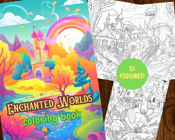 Enchanted Landscapes Coloring Book: Dreamy Scenery Adult - Etsy