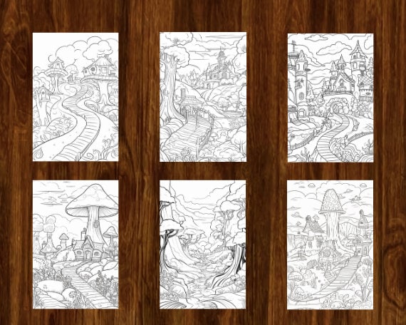 Enchanted Landscapes Coloring Book: Dreamy Scenery Adult - Etsy