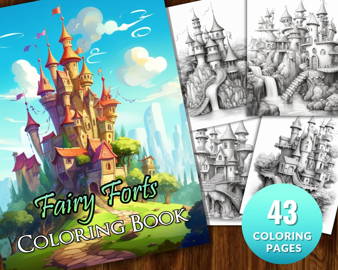 43 Fairy Forts Coloring Book - Adults Kids Coloring Pages, Instant ...