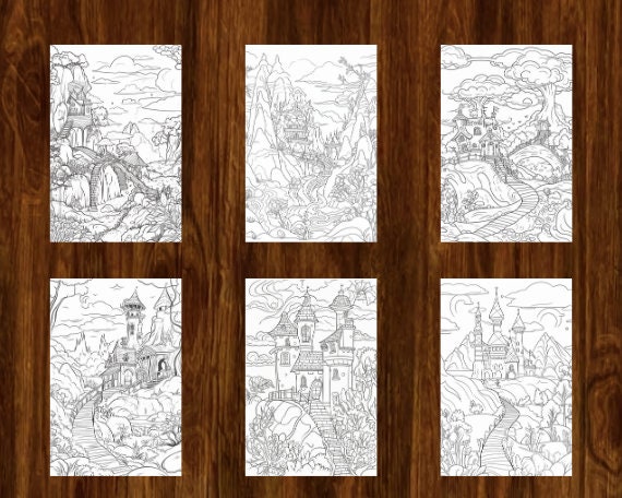 Enchanted Landscapes Coloring Book: Dreamy Scenery Adult - Etsy