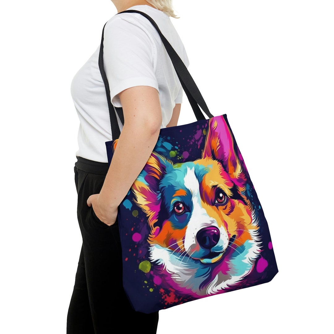 Corgi Tote Bag Vibrant Womens Handbag Cute Purse for Dog Mamas Corgi ...