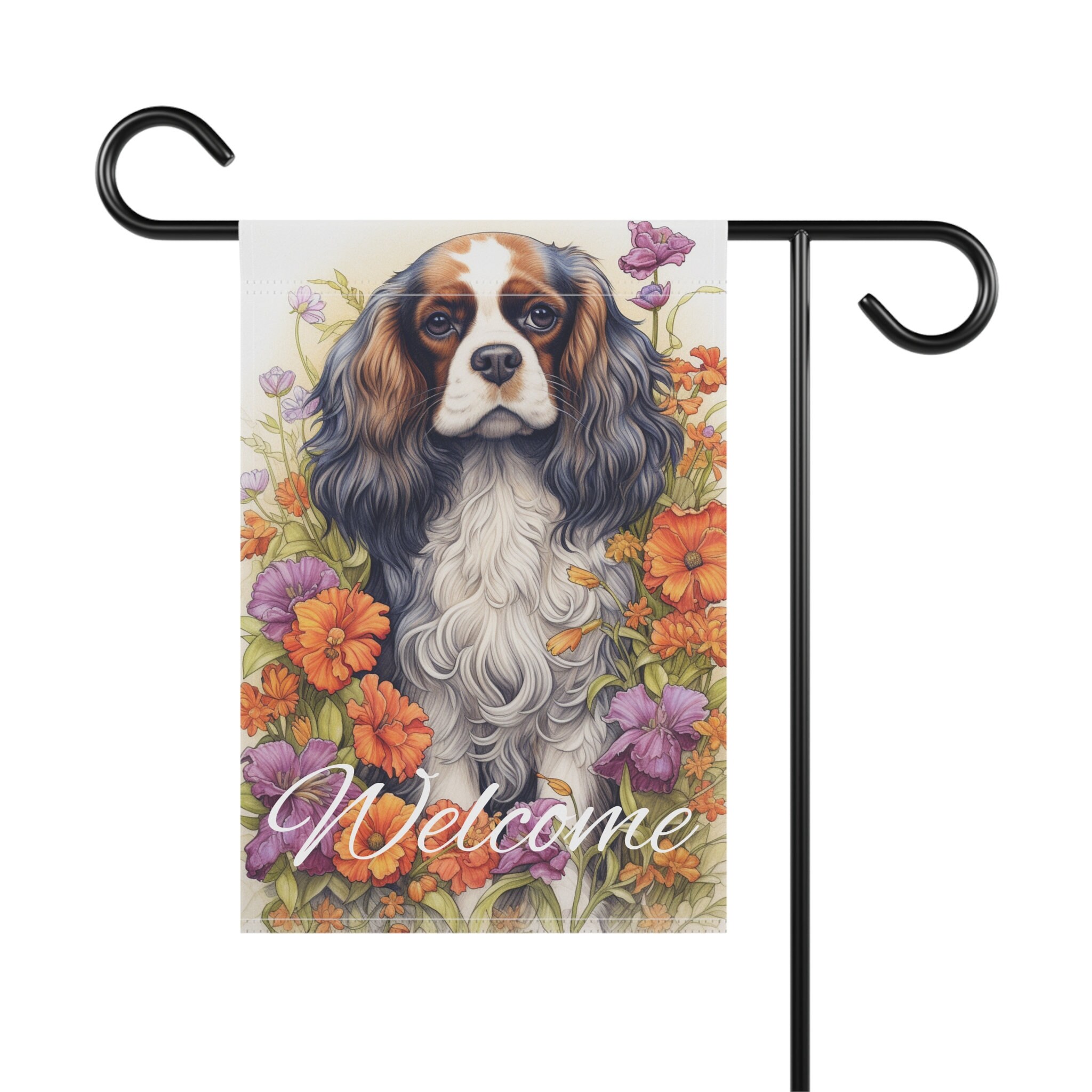 Cavalier King Charles Spaniel Garden Flag Outdoor Garden Decor Dog ...