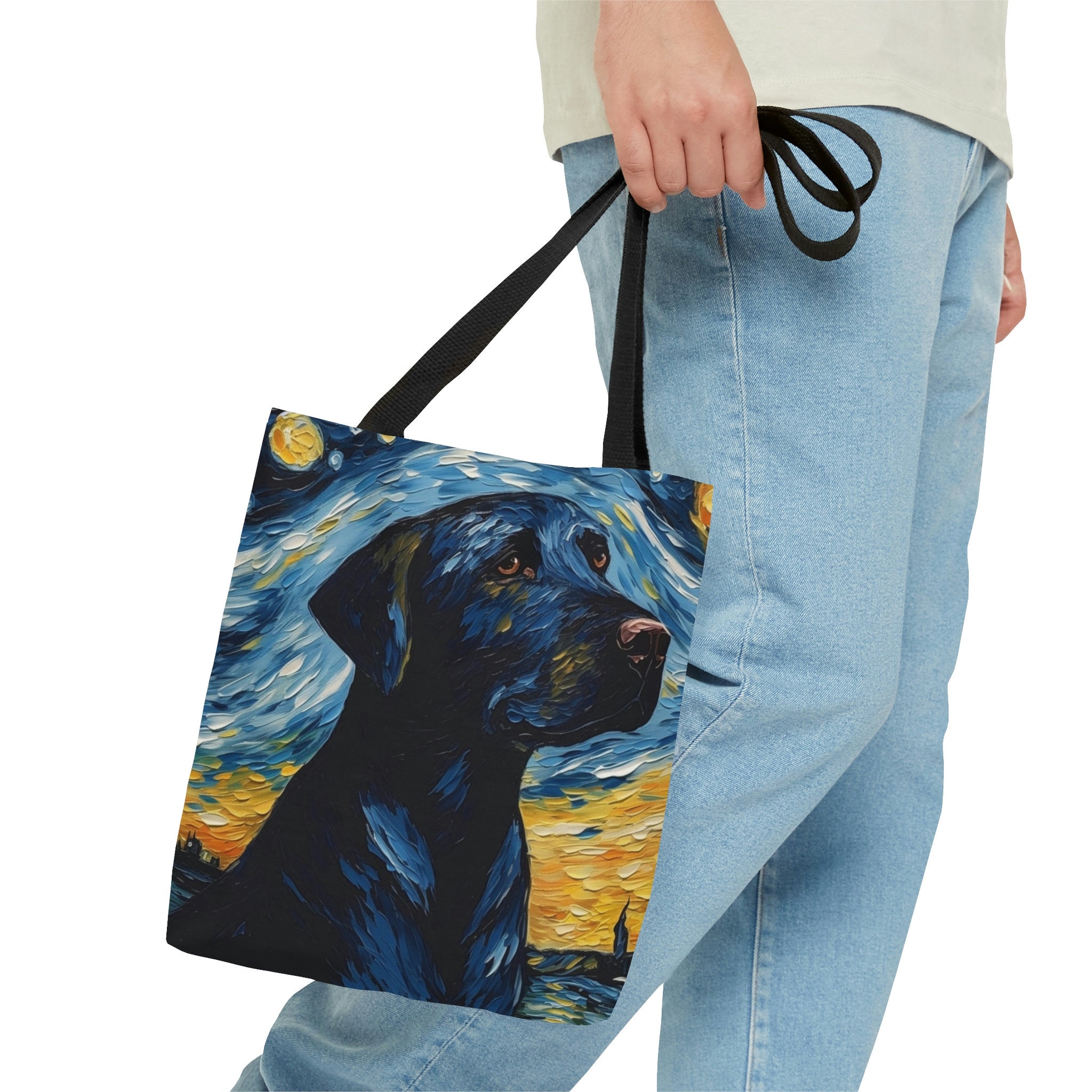Labrador Tote Bag Van Gogh Style Starry Night Gift for - Etsy