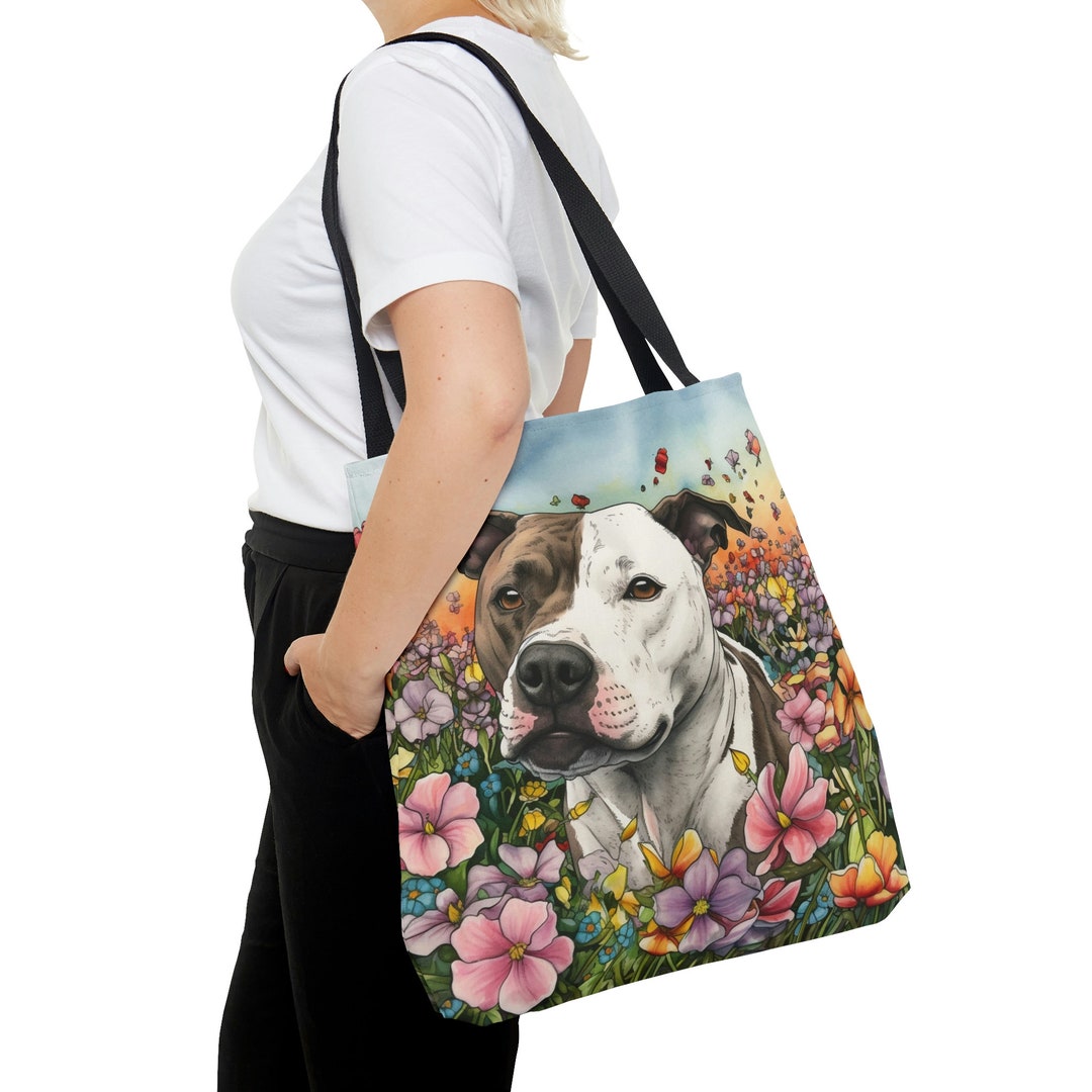 Pitbull Tote Bag, Womens Handbag, Eco Friendly Canvas Tote, Cute Purse ...