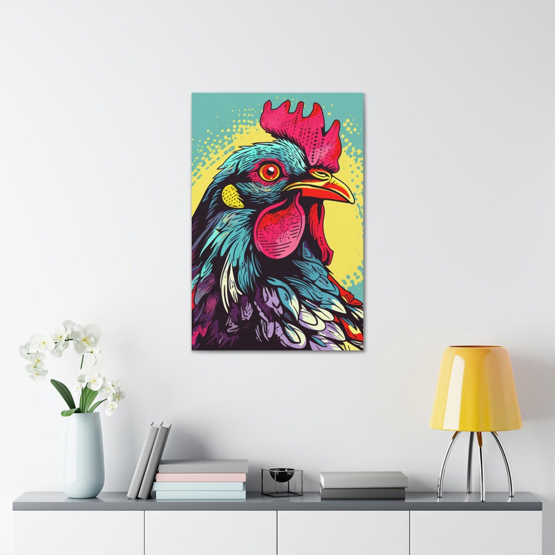 Chicken Wall Art Pop Art Style Cute Home Decor Chicken Gift Farmhouse ...
