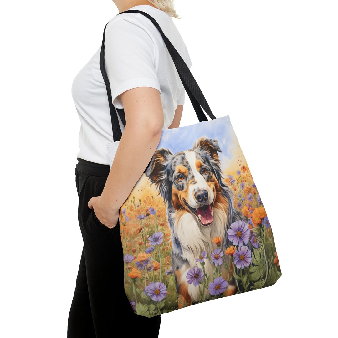Australian Shepherd Tote Bag Eco Friendly Canvas Tote Aussie Tote Bag ...