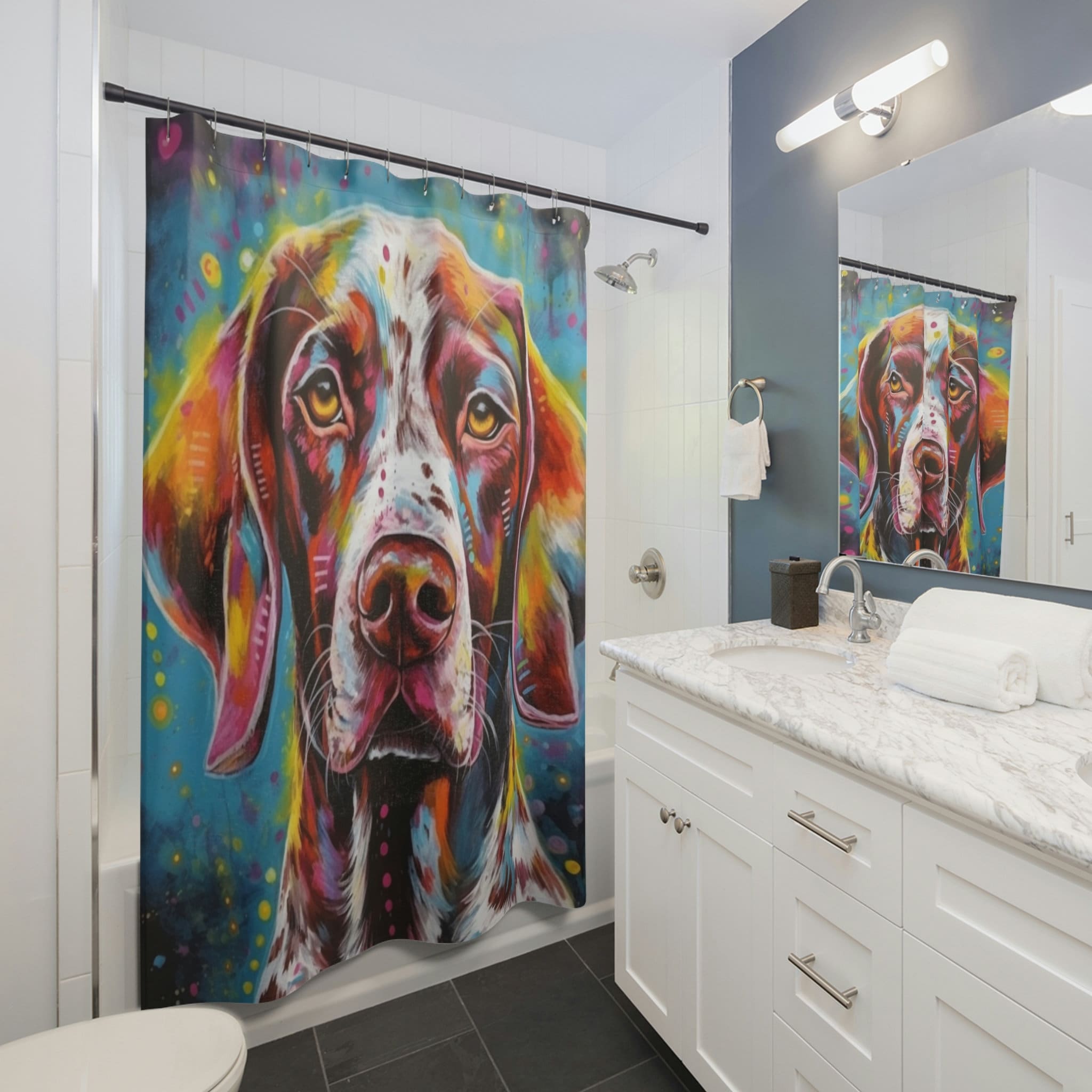 German Shorthaired Pointer Shower Curtain GSP Gift Home Decor for ...
