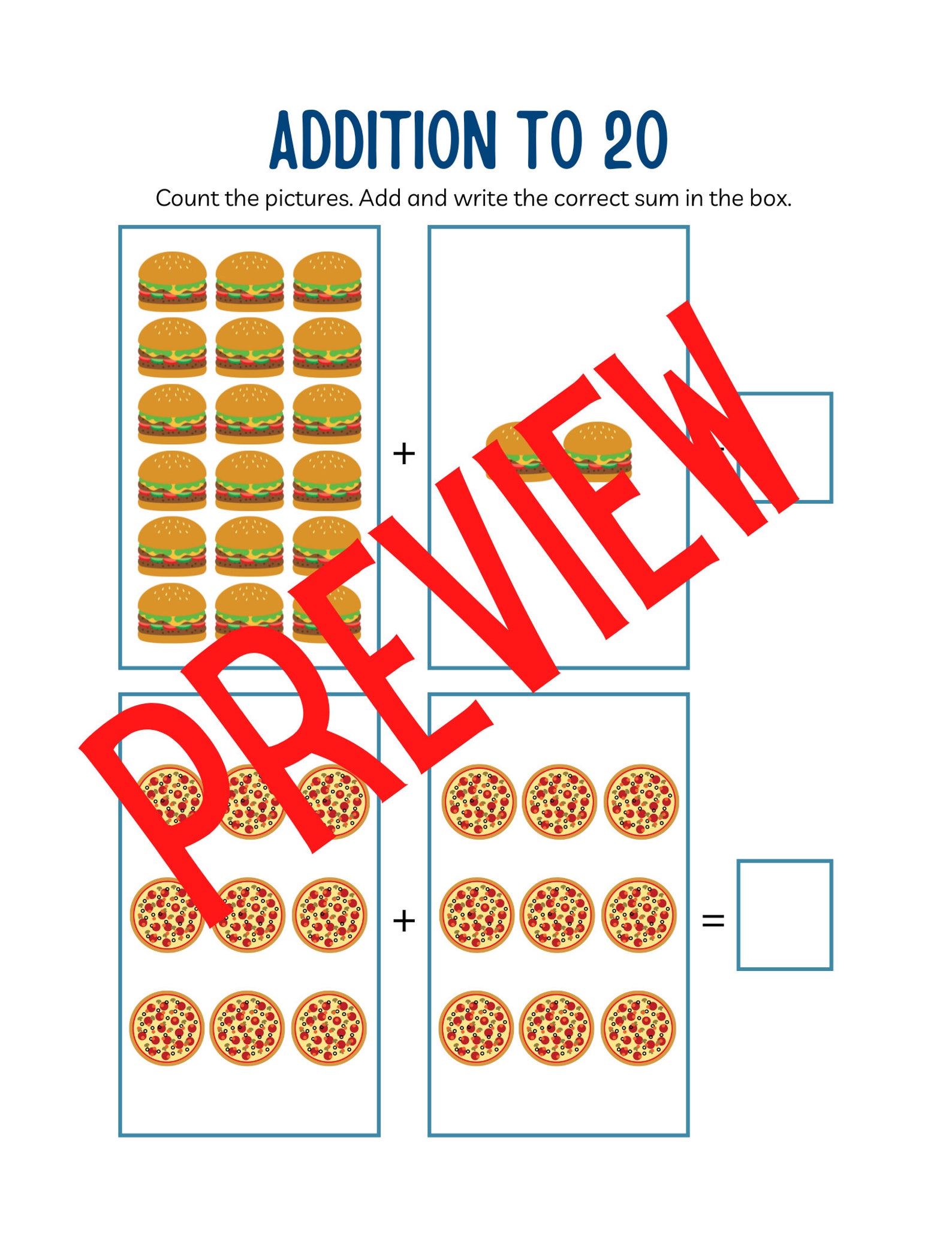 Kindergarten Addition Workbook | Addition to 20 | Math Practice ...