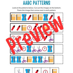 Preschool Patterns Learning Pack Kindergarten Printable Worksheets Back ...