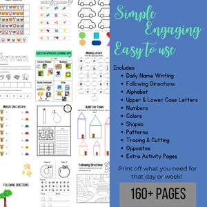Preschool Workbook | Pre-k Learning Pack | Homeschooling | Homeschool ...